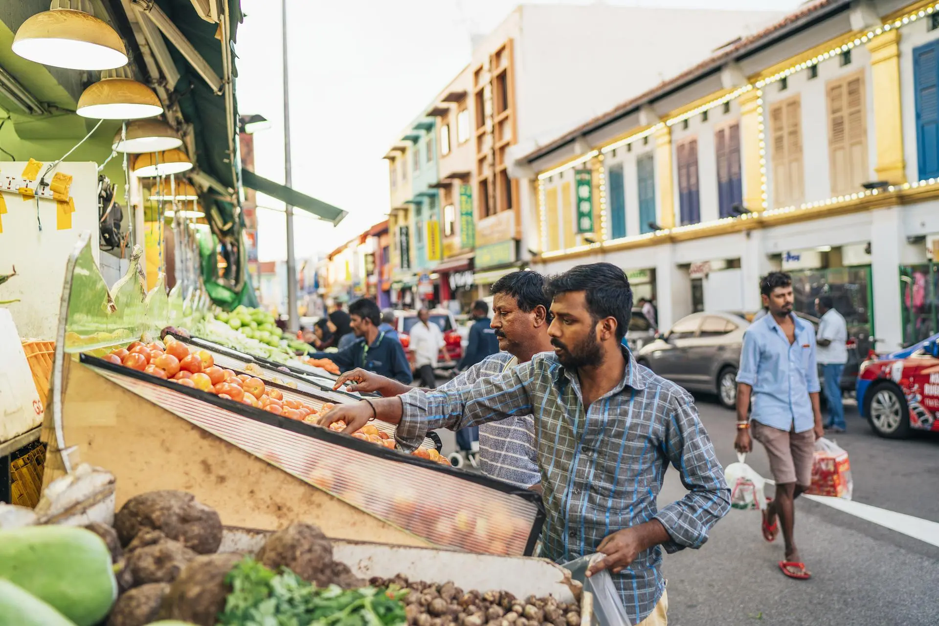 Market Stall Tomatoes People Produce, Little India | Singapore Tourism ...