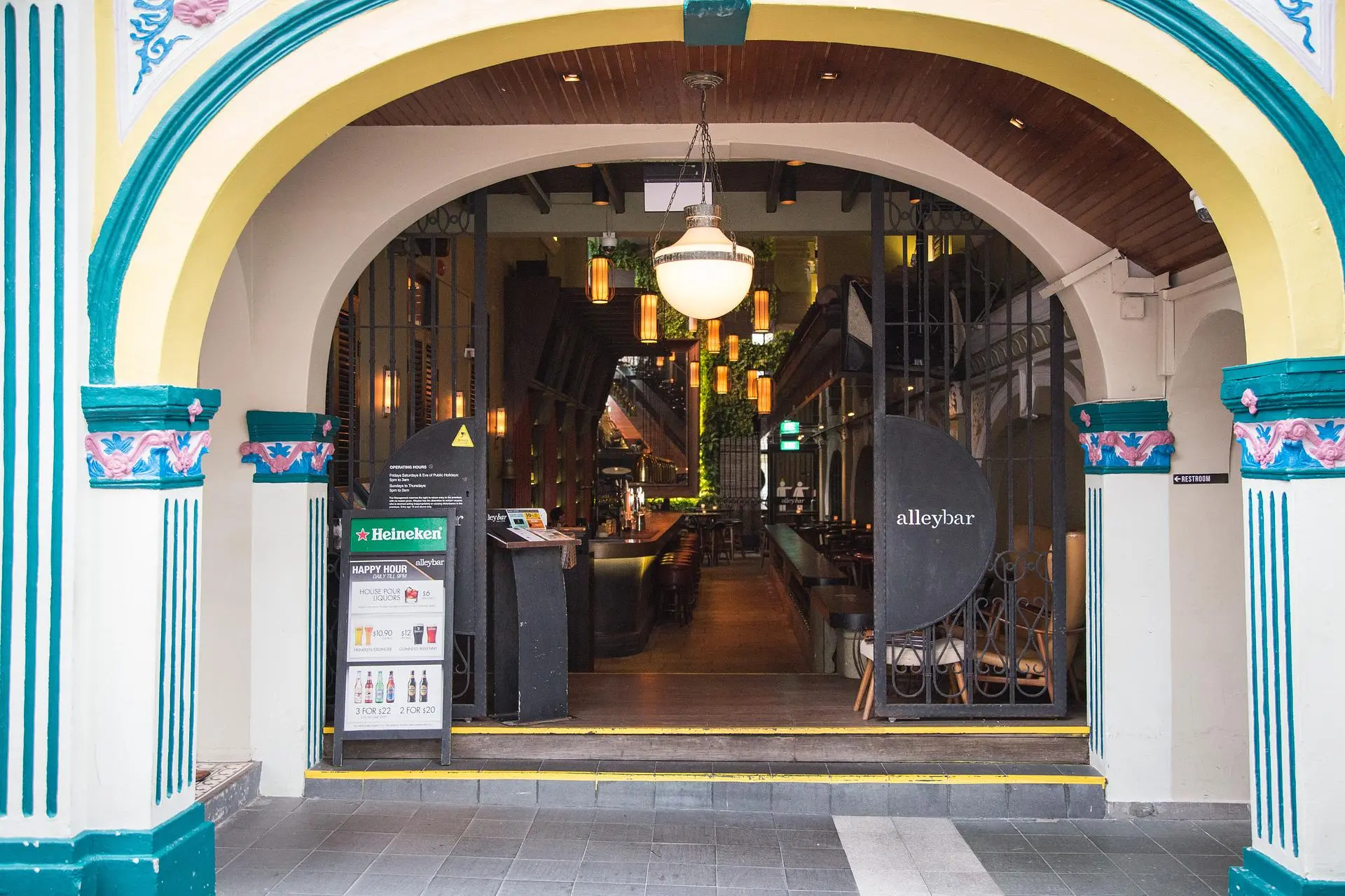 Archway Entrance Teal Interior Lights, Alleybar | Singapore Tourism ...